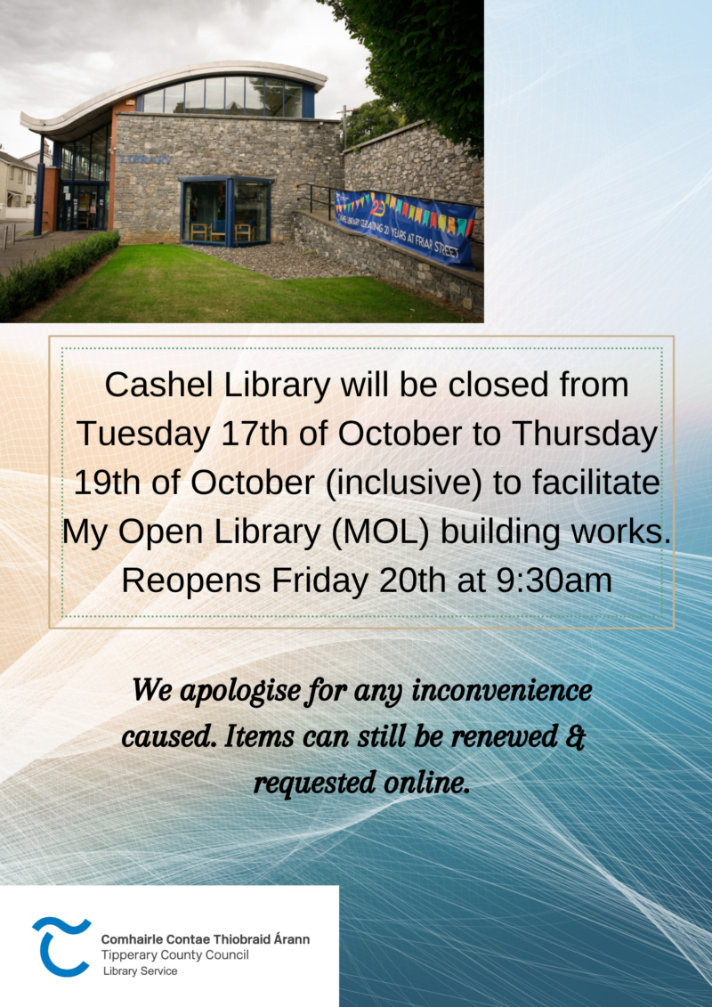 Cashel Library – My Open Library Building Works – Tipperary County ...