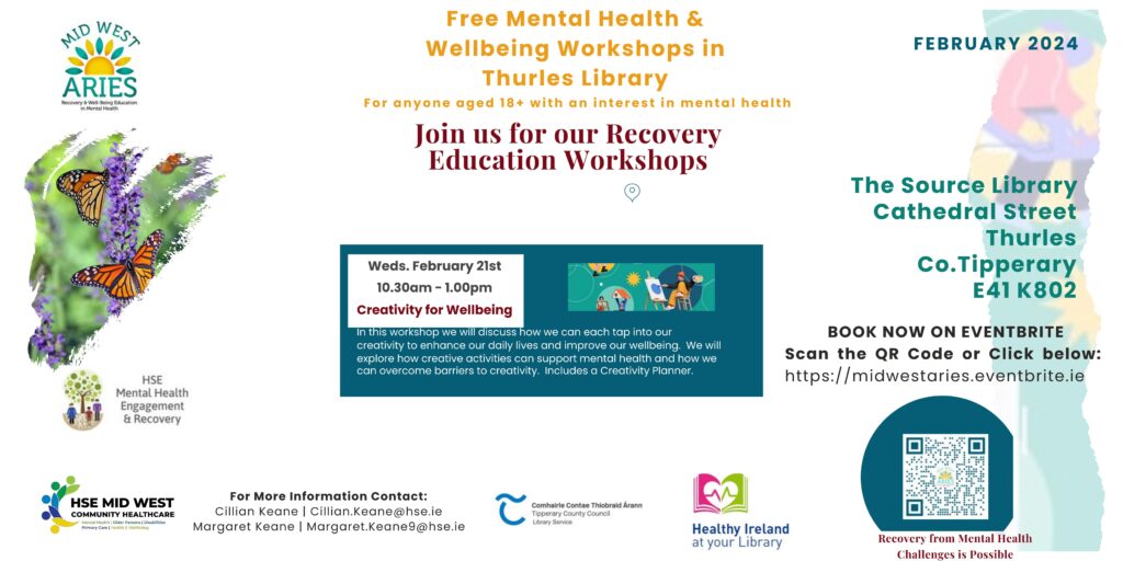 Thurles Library Creativity for Wellbeing Workshop – Tipperary County ...
