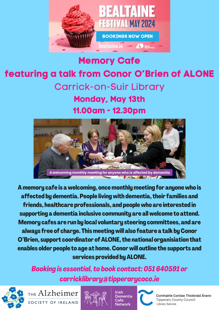 Memory Cafe @ Carrick-on-Suir Library – Bealtaine Event – Tipperary ...