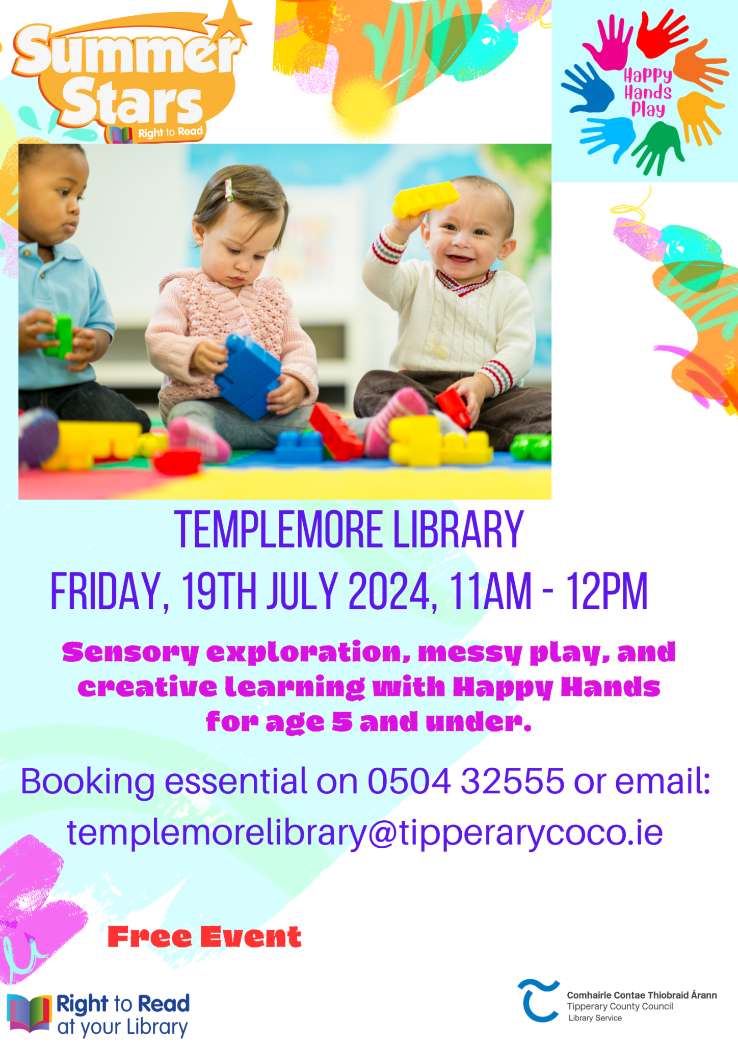 Templemore Library Happy Hands Play Session for ages five and under ...